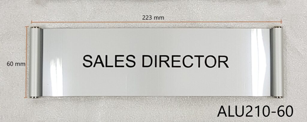 ALUMINIUM CURVED SIGNS WITH INOX TABS FOR DOORS/WALLS AND WORKSTATIONS ...